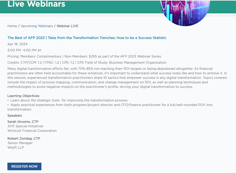 How to register for the Best of AFP 2023 Webinar Series?